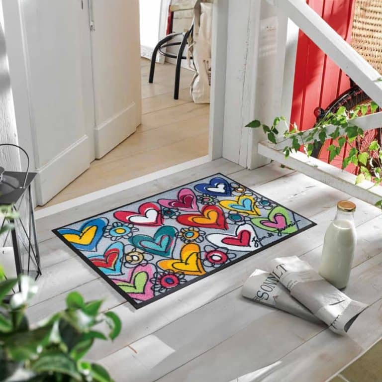 Tapis d'entrée absorbant, extra fin et décoratif